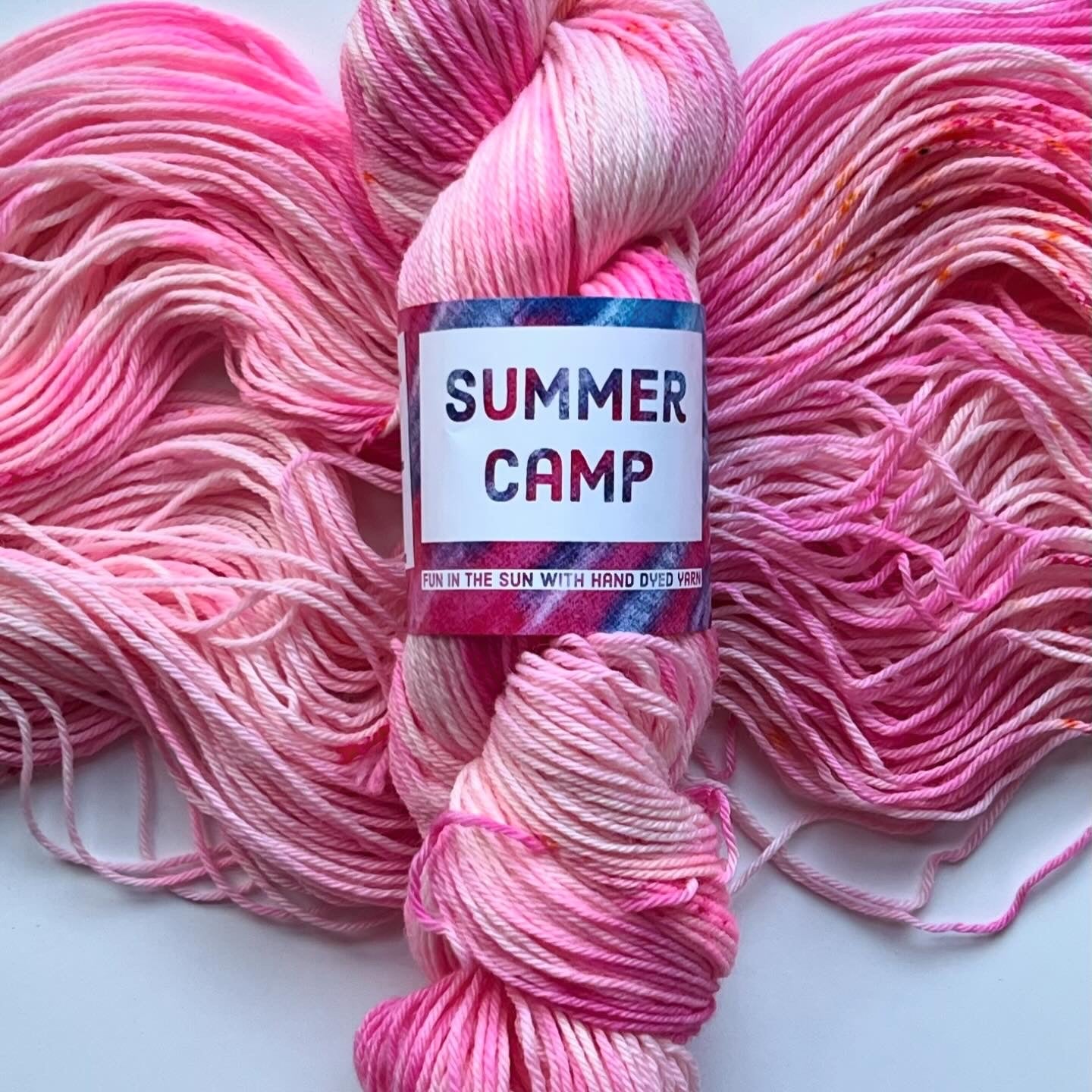 Summer Camp Fibers Marshmallow Hand Dyed Worsted Yarn - Summer Camp Fibers